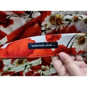SAMANTHA SUNG | Dresses | Samantha Sung Midi Dress Daisy W Belt Sash Sz ...
